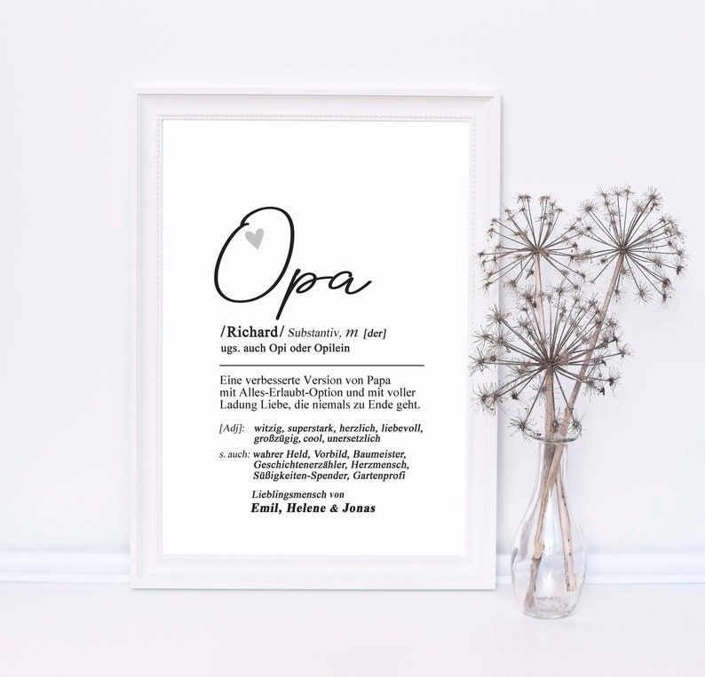 Opa Definition personalisierbarer Originaldruck - Etsy.de