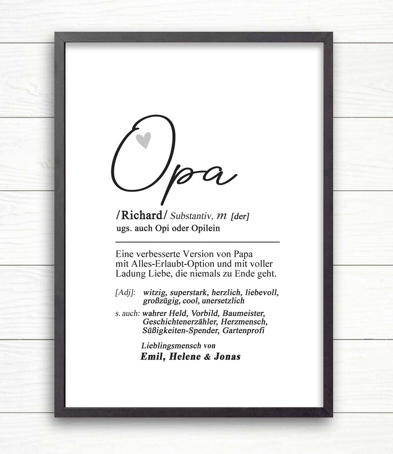 Opa Definition personalisierbarer Originaldruck - Etsy.de
