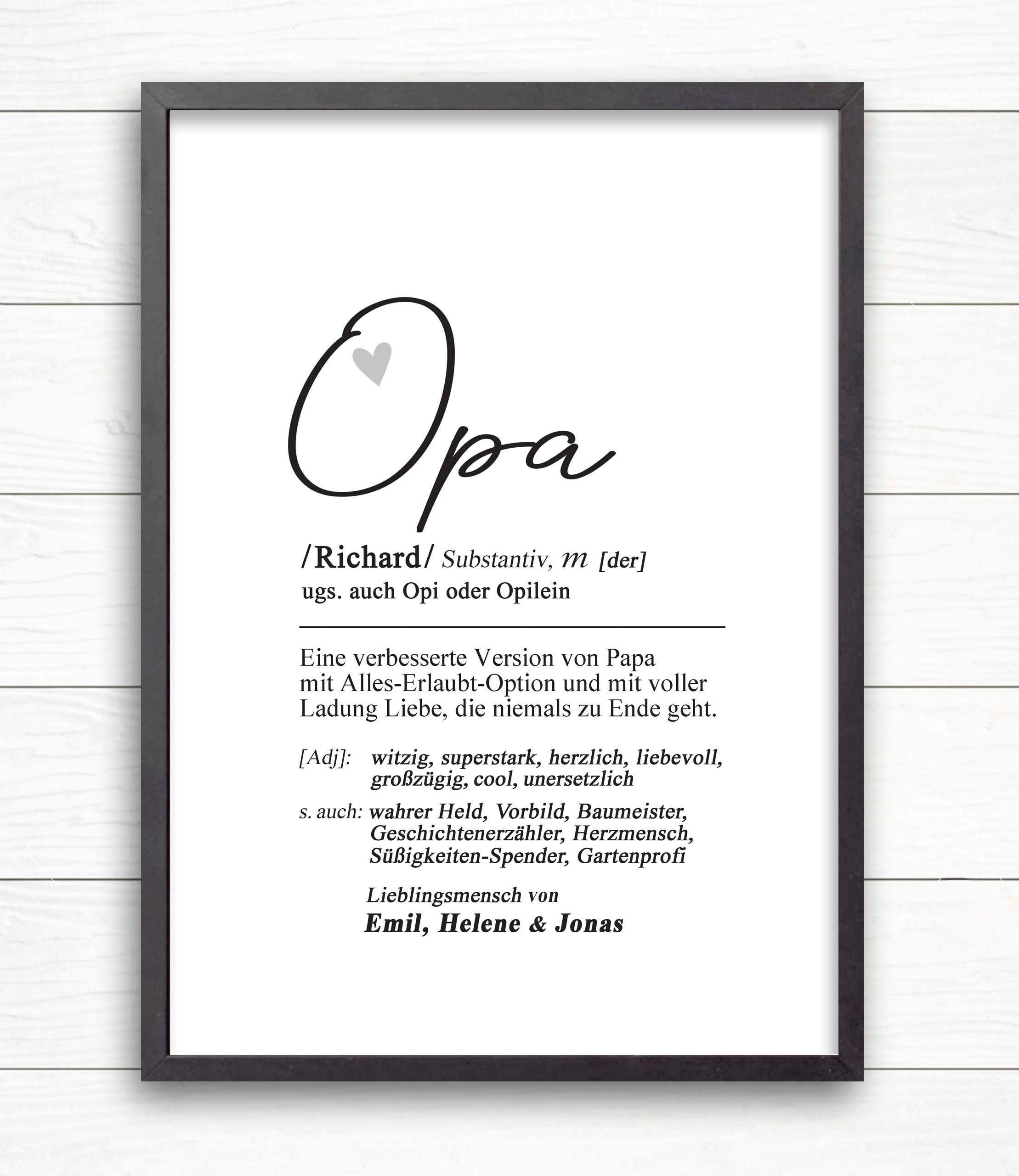 Opa Definition personalisierbarer Originaldruck - Etsy