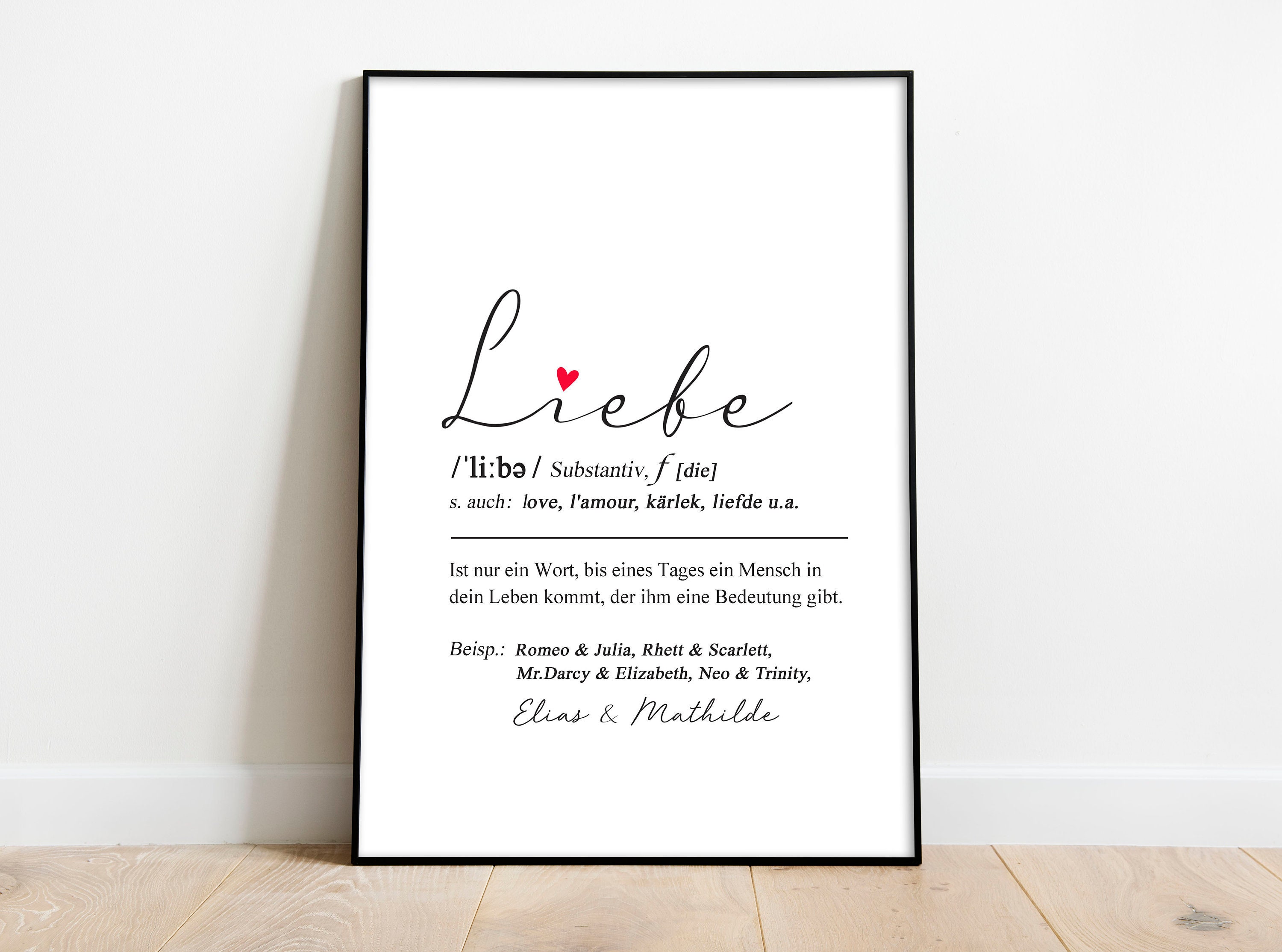 Liebe Definition personalisierbarer Originaldruck - Etsy.de
