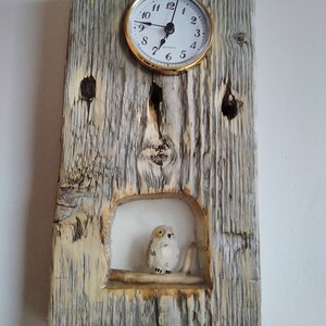 Misty Owl,driftwood Wall Mounted Clock.choice of 3 Different Clock Face ...