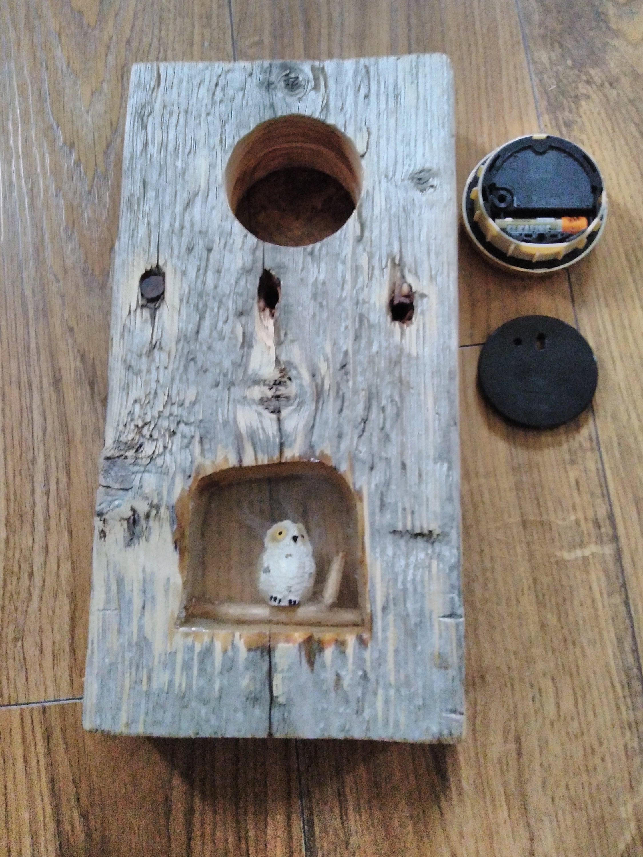 Misty Owl,driftwood Wall Mounted Clock.choice of 3 Different Clock Face ...