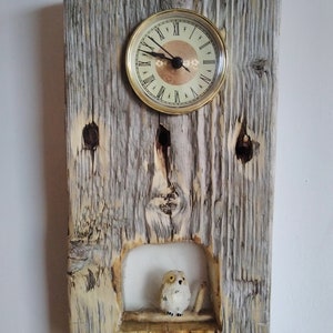 Misty Owl,driftwood Wall Mounted Clock.choice of 3 Different Clock Face ...