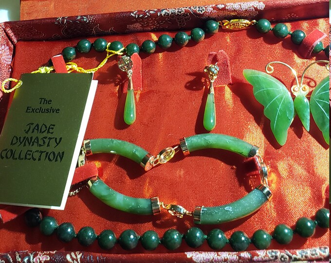 Jade Dynasty Collection in Original Box, Necklace, Earrings and ...