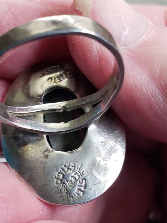 Taxco size 10 Amethyst SS ring vintage - Gem