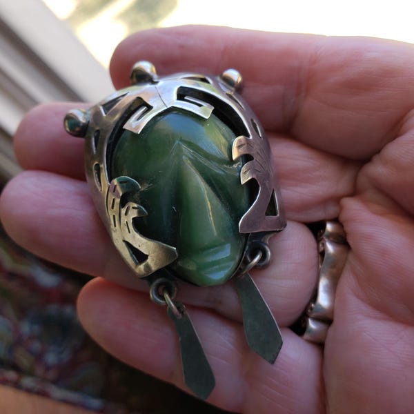 Aztec Jade Brooch - Etsy