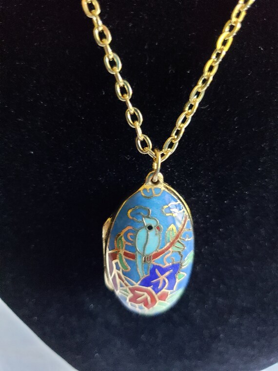 The Bluebird of Happiness Enamel Locket - Gem