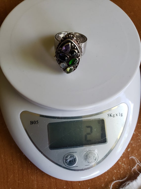 On sale Sajen multigem Adjustable Poison Ring SS vint… - Gem