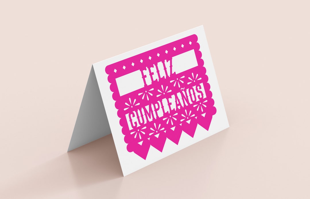 Papel Picado Feliz Cumpleaños Pink | Printable Greeting Card | Birthday ...