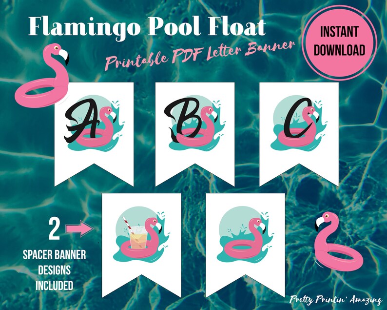 Flamingo Pool Float Printable Letter Banner Pool Party - Etsy Canada