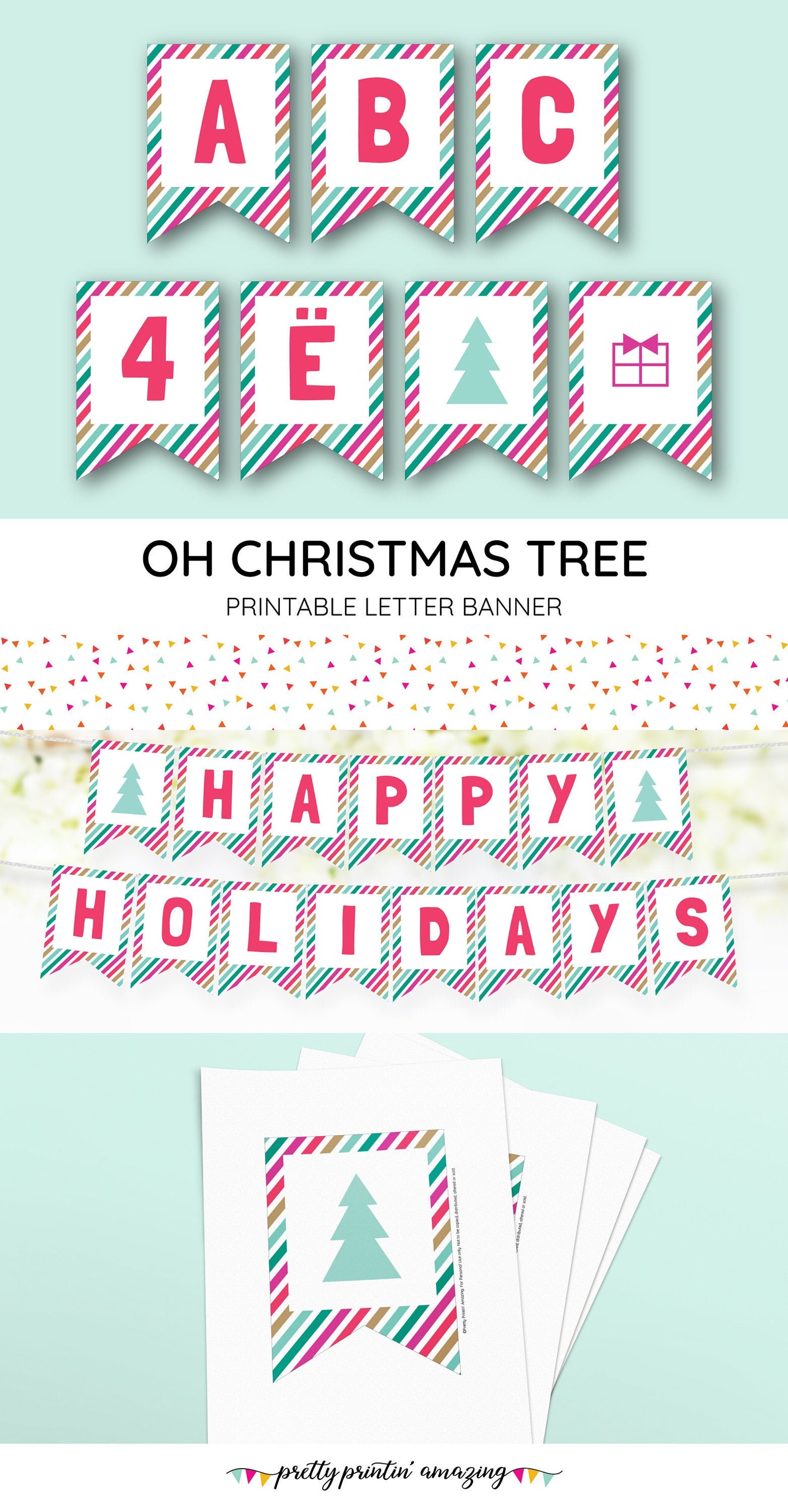 Oh Christmas Tree Printable Letter Banner Christmas Party - Etsy