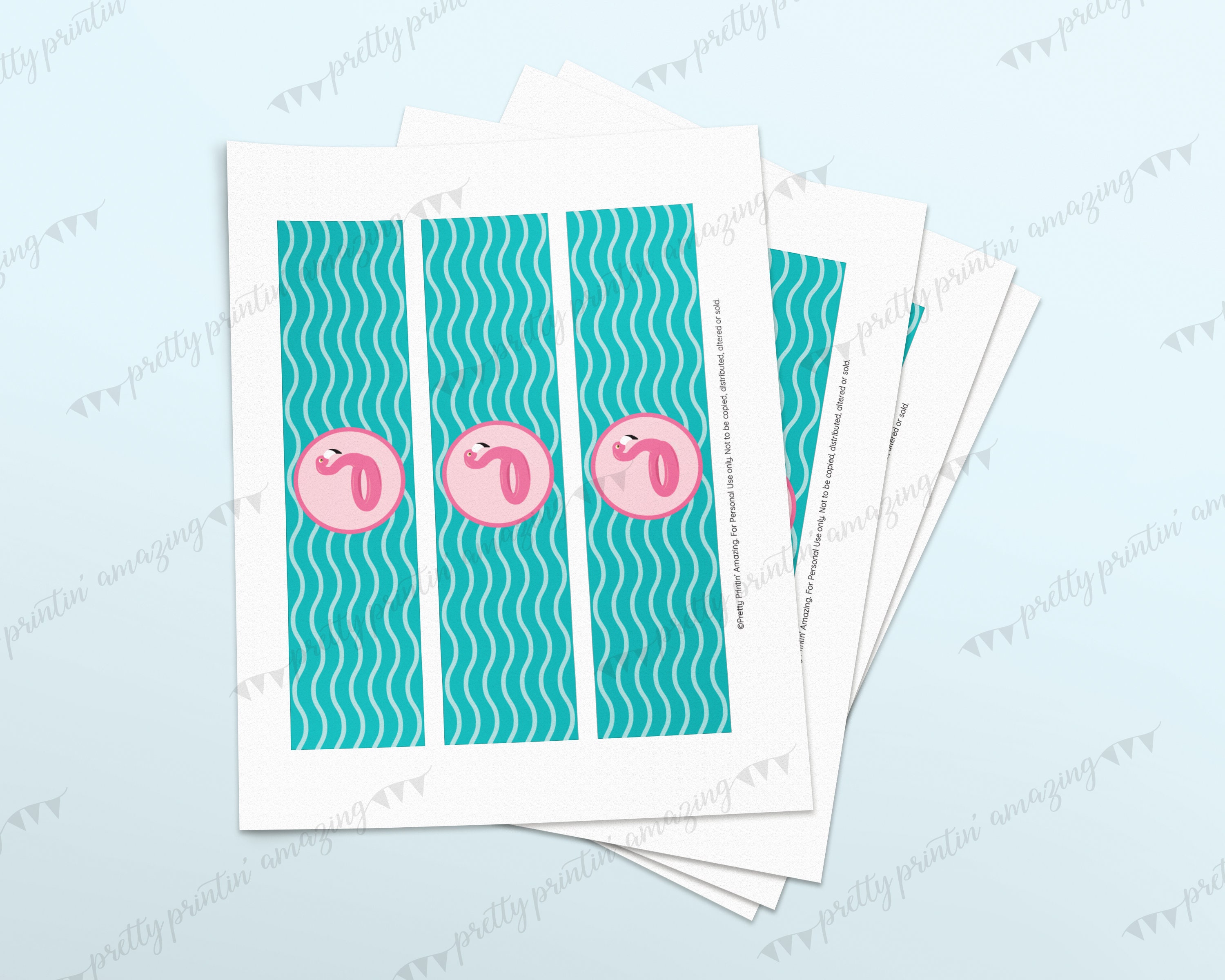 Printable Flamingo Pool Float Water Bottle Labels | DIY Party ...
