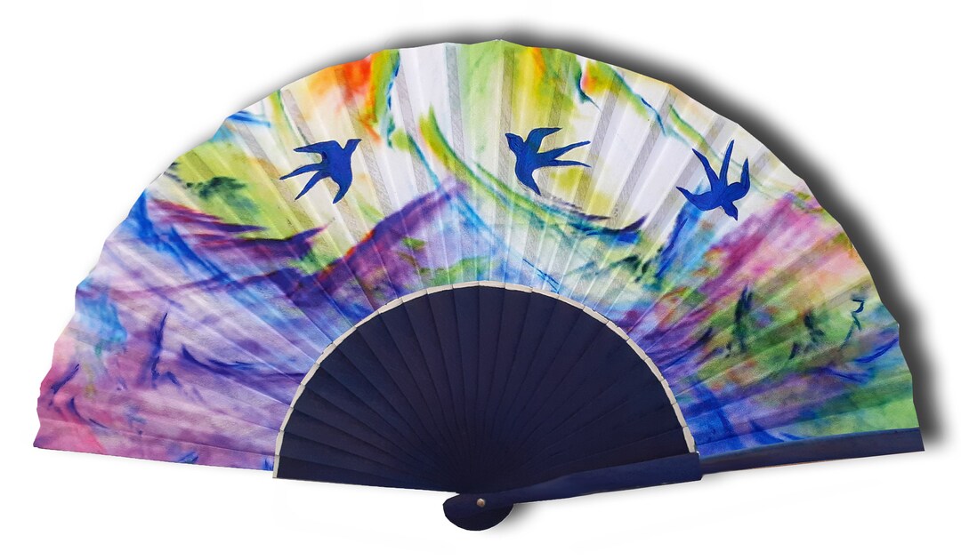 Satin Fan Hand Painted - Etsy