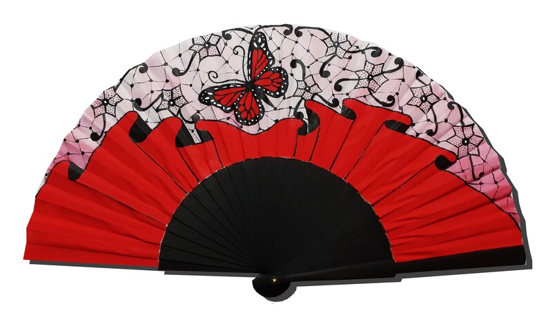 Cotton Satin Fan Hand Painted - Etsy