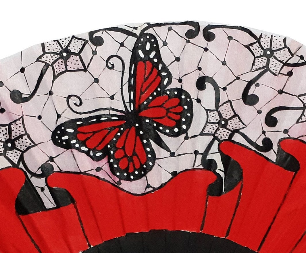 Cotton Satin Fan Hand Painted - Etsy
