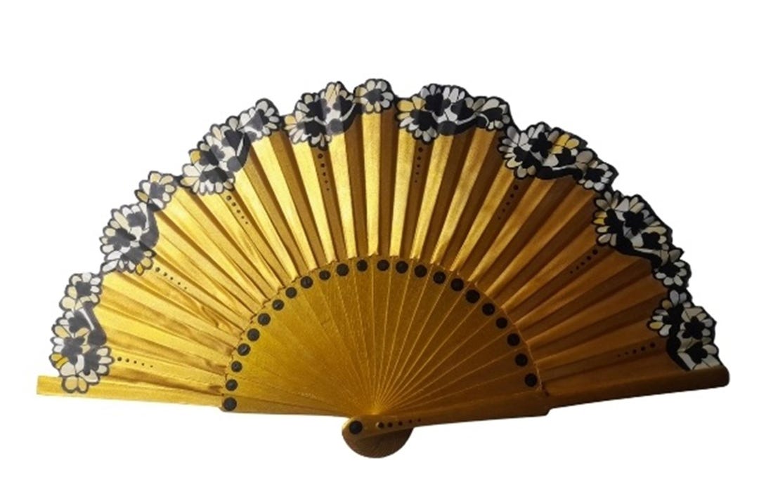 A Very Beautiful Satin Fan - Etsy