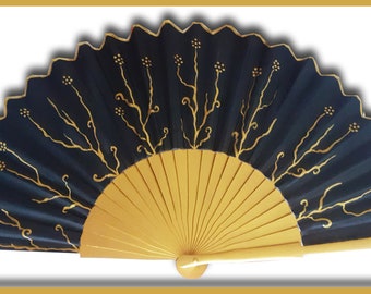 Costume Party, Hand Fan, Non-foldable, Crystals and Beads, Black and ...