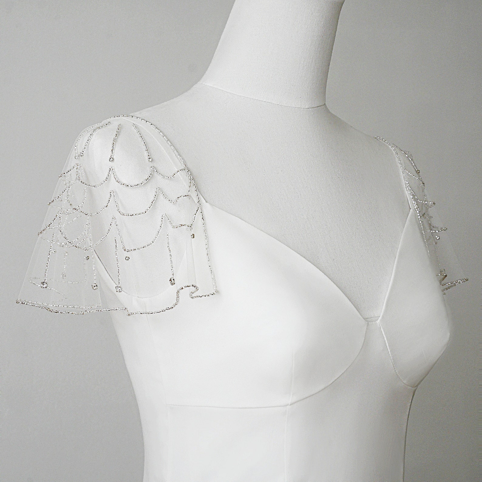 Detachable Sleeves, Simple Wedding Dress, Bridal Cape ETERI - Etsy