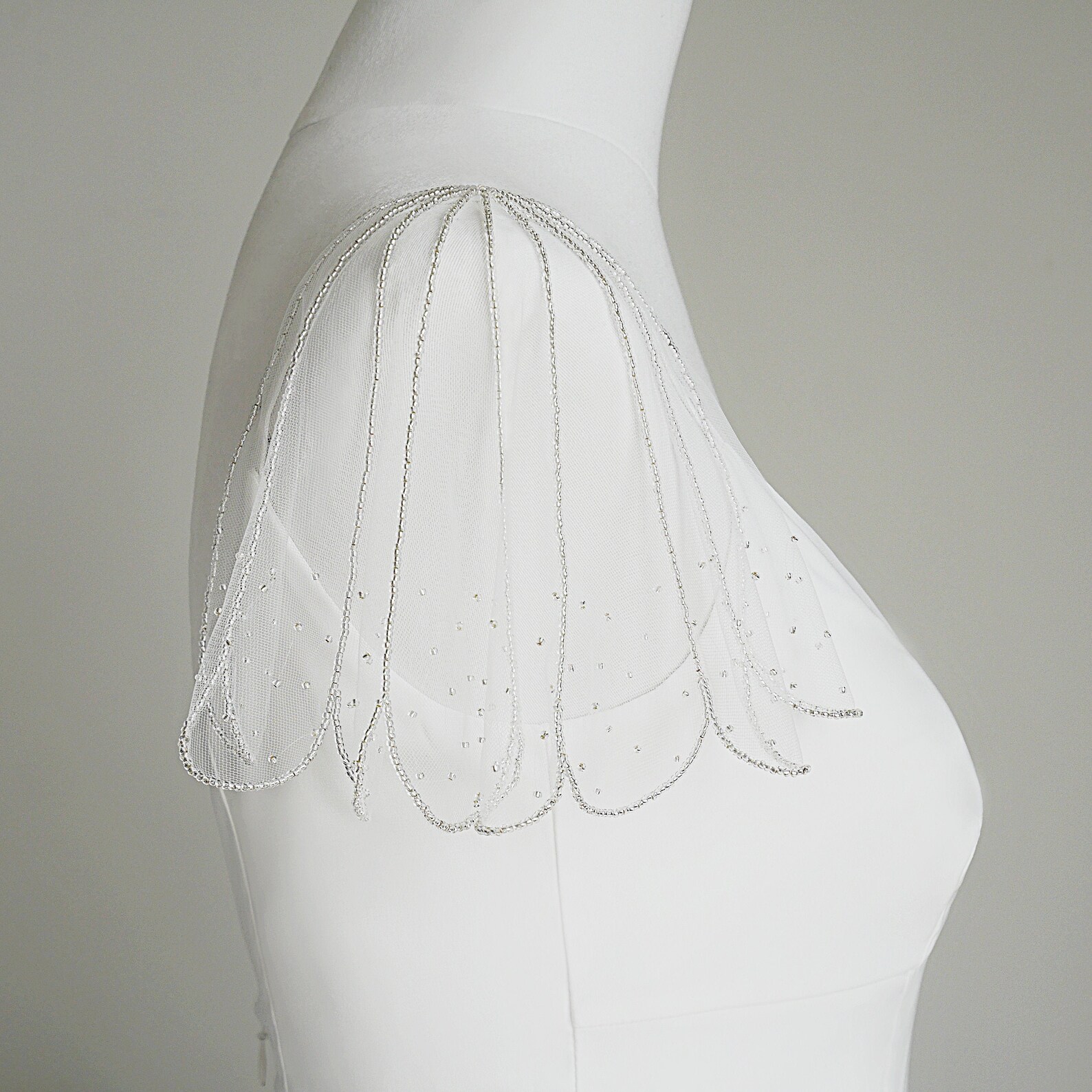 Detachable Sleeves, Wedding Dress, Bridal Cape, Cover up PIA SILVER - Etsy