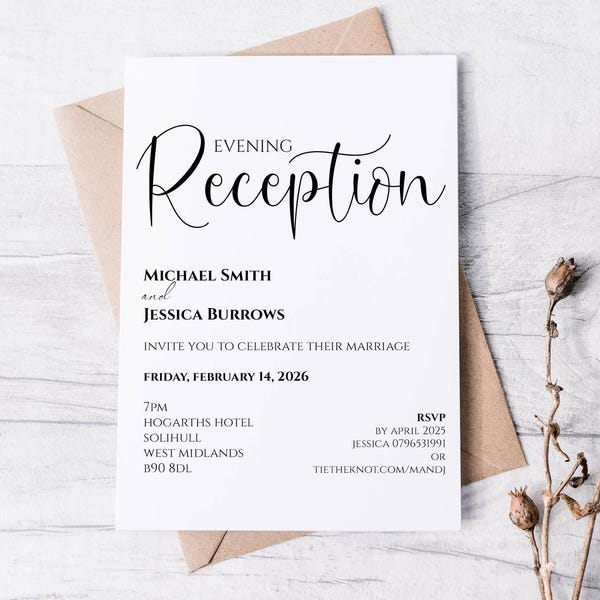 Evening Wedding Invitations - Etsy UK