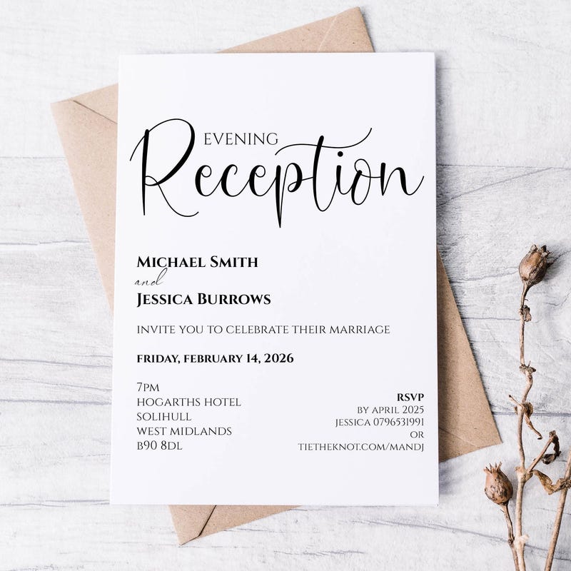Evening Wedding Invitations - Etsy UK