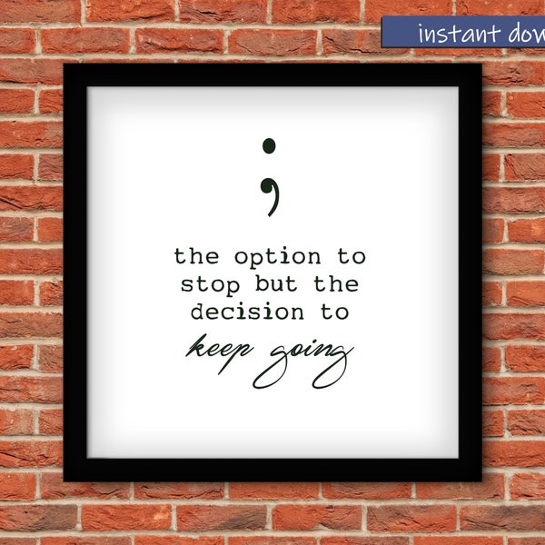 Semicolon Project - Etsy