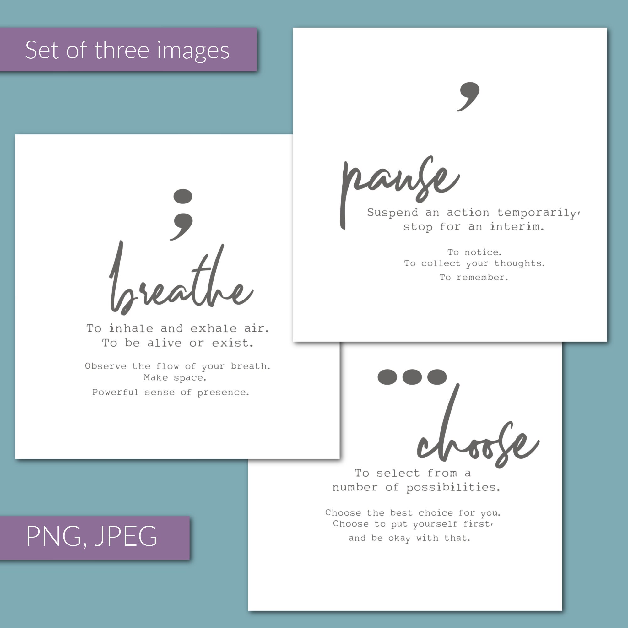 Pause, Breathe, Choose. Inspiration for Mental Health. Mental Health ...