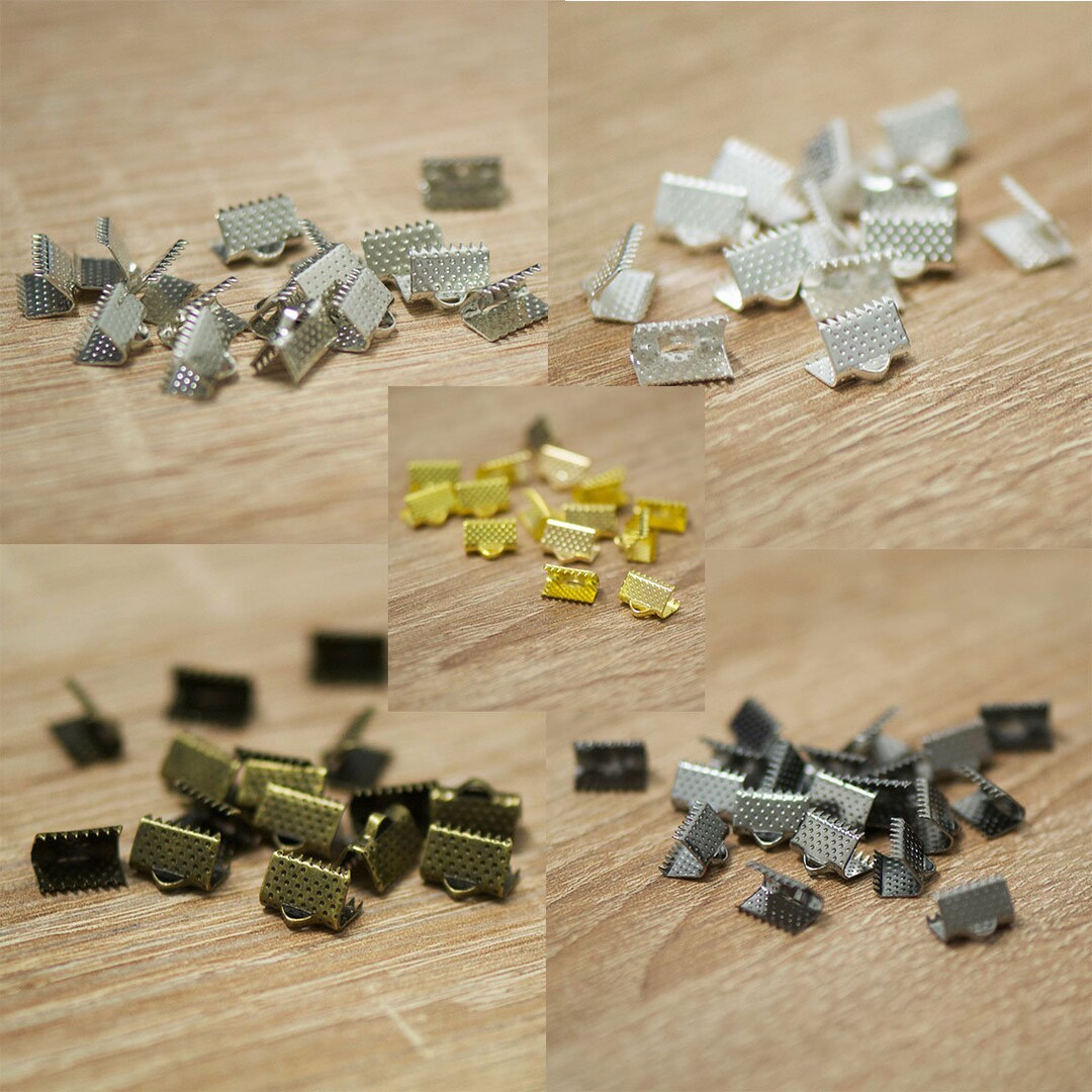 100 Claw Tips Claws Clamp Ribbon 10 Mm Silver/light - Etsy
