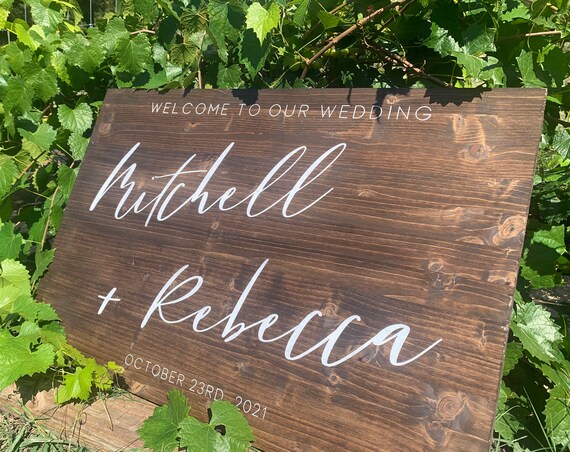 Party Décor Party Supplies Solid Wood Wedding Welcome Sign Custom ...