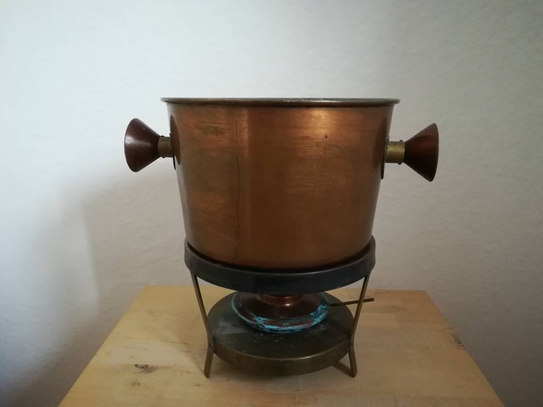 Vintage Fondue Copper 70s 70s 60s 60s Copper Pot Oven Slabs Cooking ...