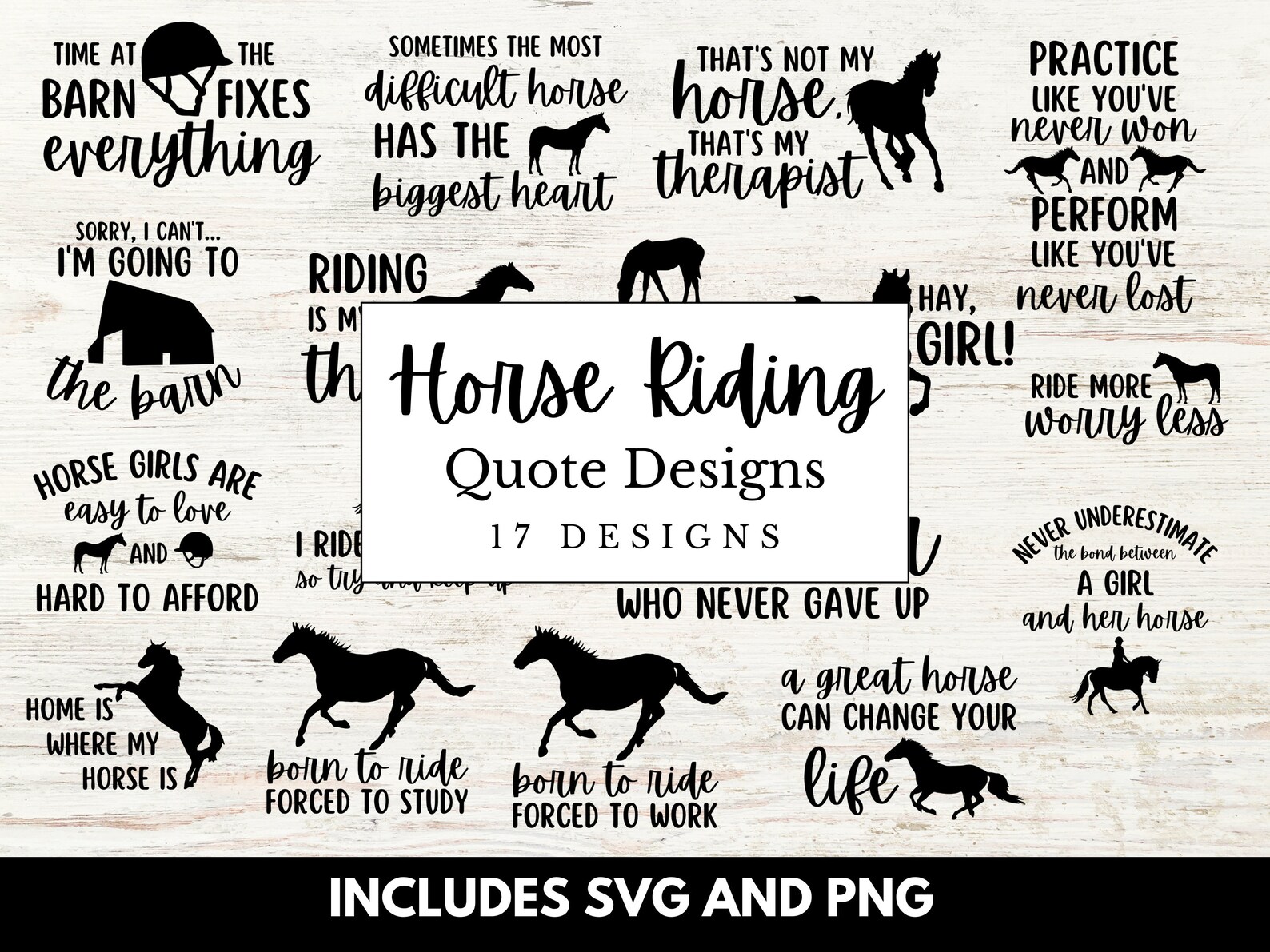 17 Horse Riding SVG/PNG Bundle, Horse Svg Bundle, Commercial Use, Horse ...