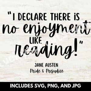 Jane Austen SVG, Pride and Prejudice SVG, Jane Austen Quote, Literary ...