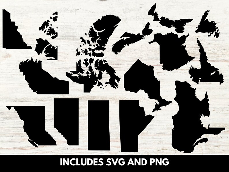 Canada Provinces SVG, Provinces and Territories, Cut File Design ...