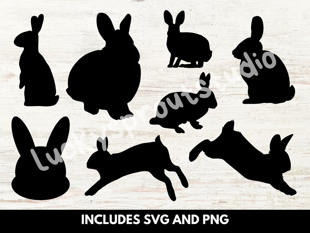 8 Rabbit SVG/PNG Bundle Bunny Svgs Bunny Rabbit Svgs Easter - Etsy