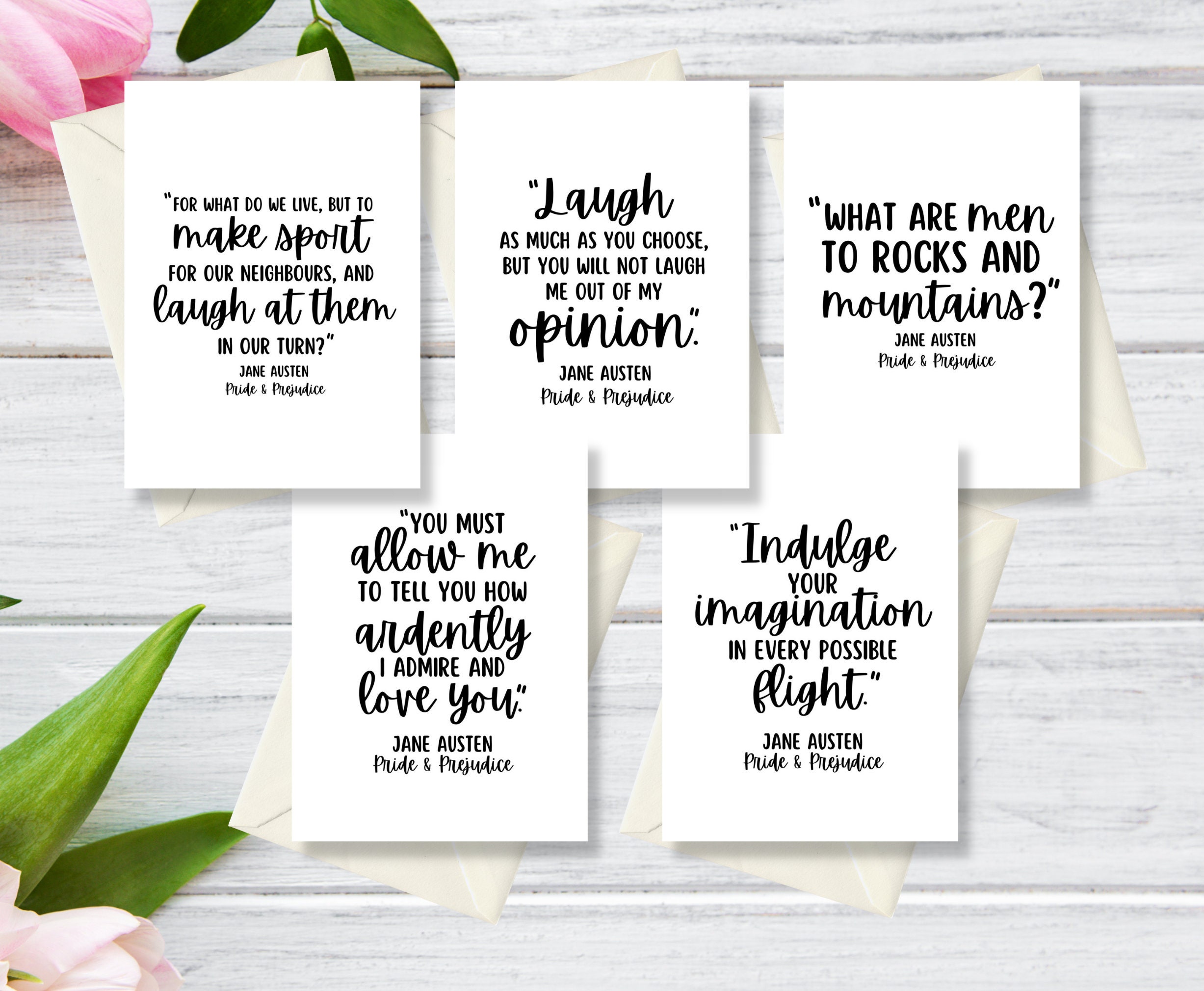 25 Printable Jane Austen Quote Cards Persuasion, Pride and Prejudice ...
