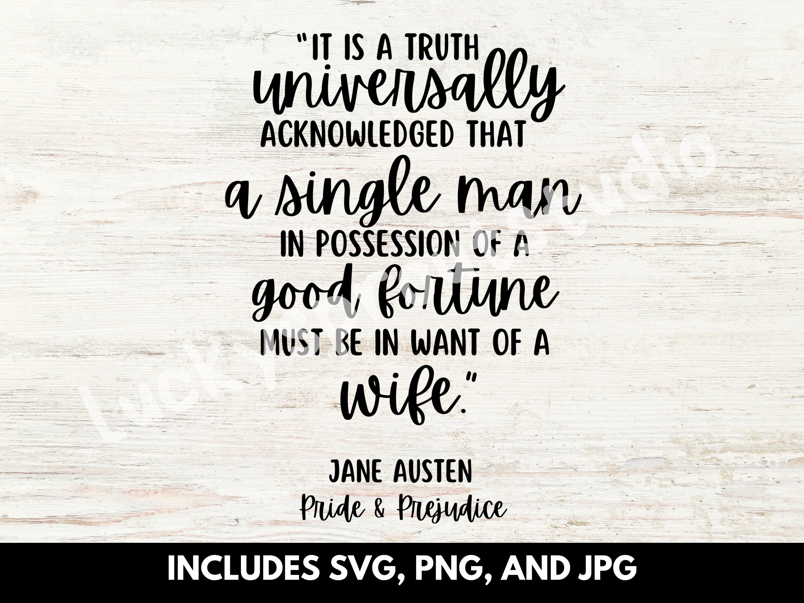 Jane Austen SVG Pride and Prejudice SVG Jane Austen Quote - Etsy