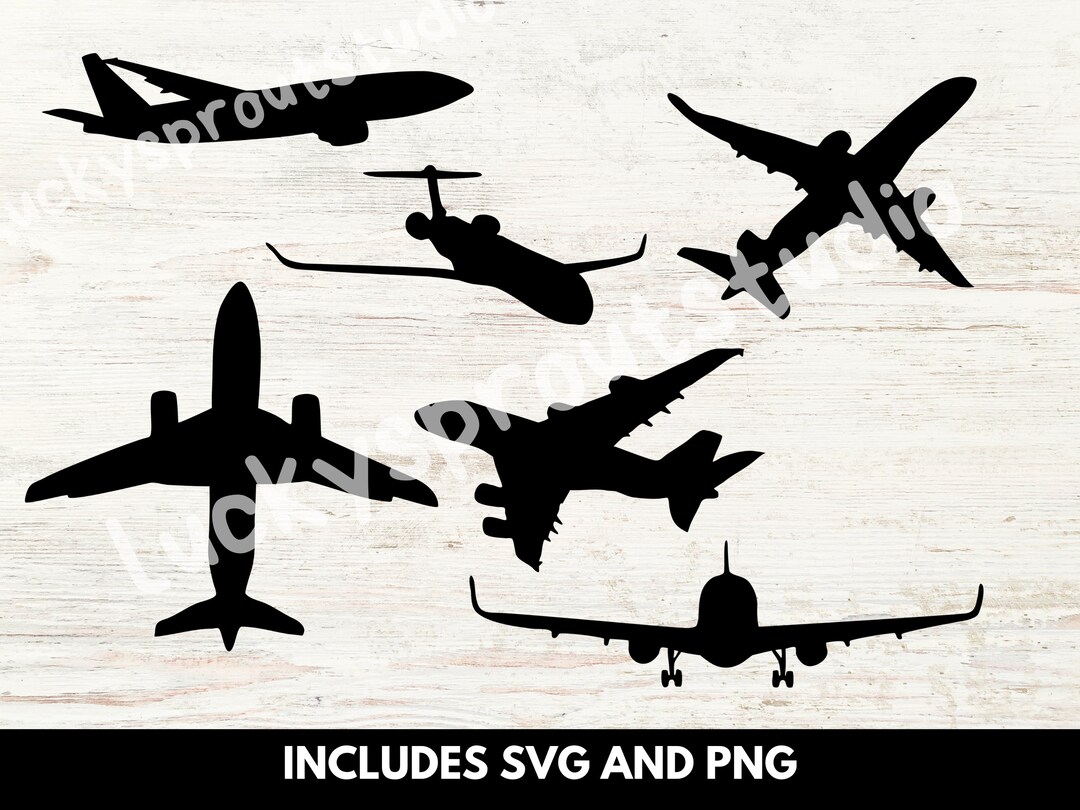 6 Airplane SVG Bundle, Airplane Pngs, Aircraft SVG, Airplane ...