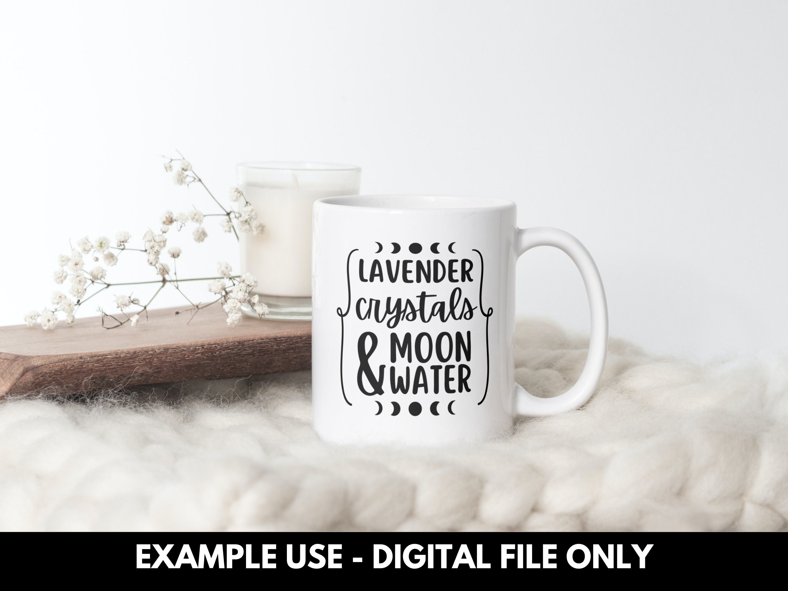 Lavender Crystals and Moon Water SVG | Witchy Svg | Spiritual Svg | Cut ...