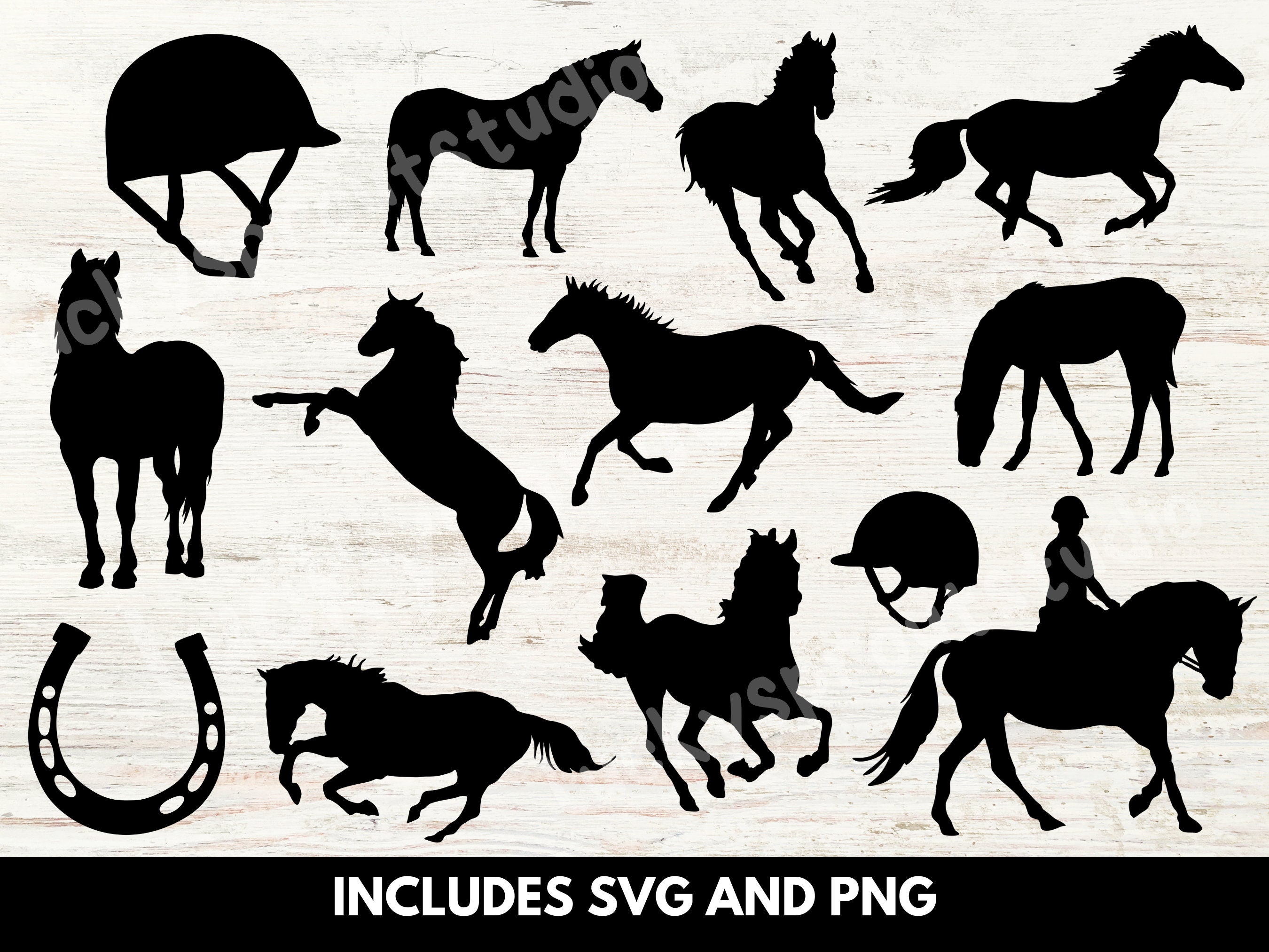 13 Horse SVG/PNG Bundle, Riding Svg Bundle, Horseshoe, Commercial Use ...