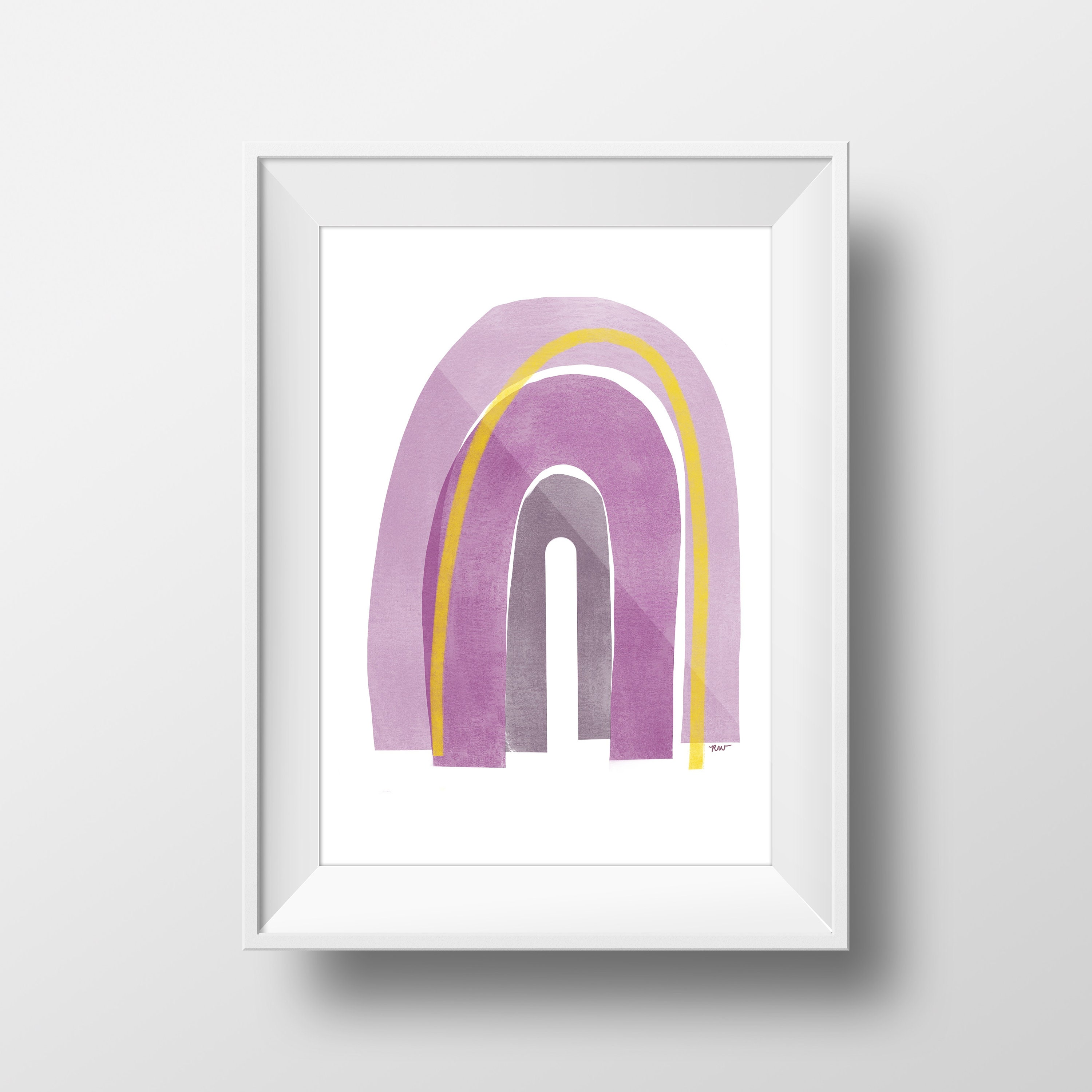 Purple and Yellow Rainbow Mid Century Modern Printable Wall - Etsy
