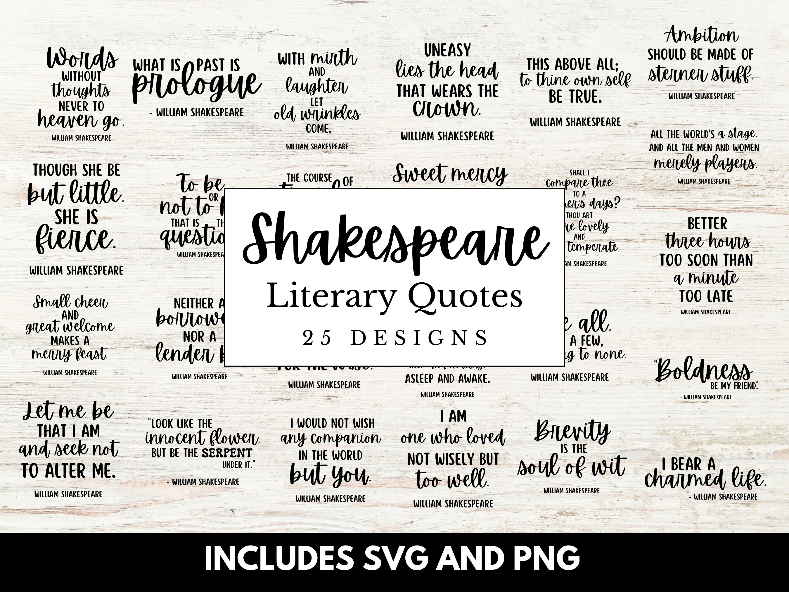 25 Shakespeare SVG Bundle, Shakespeare Quotes, Literary Quote SVG, Book ...