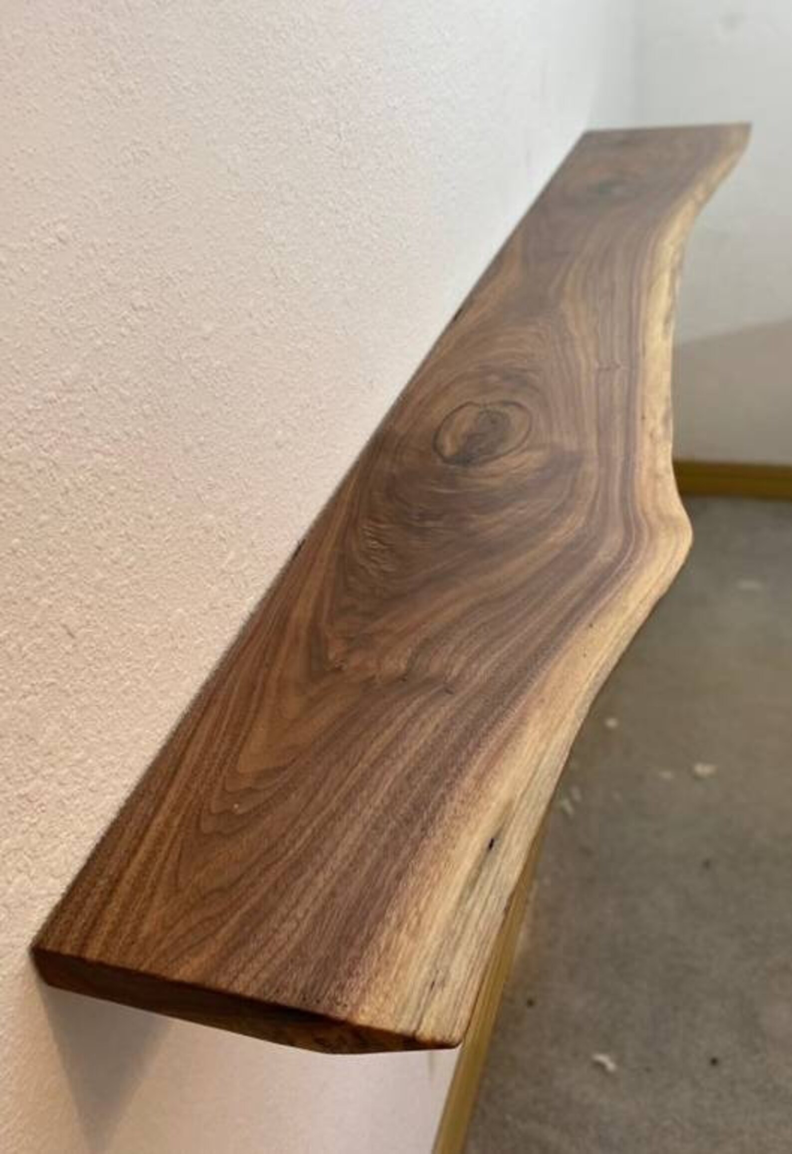 Live Edge Floating Shelf / Rustic Shelf/ Heavy Duty Metal - Etsy