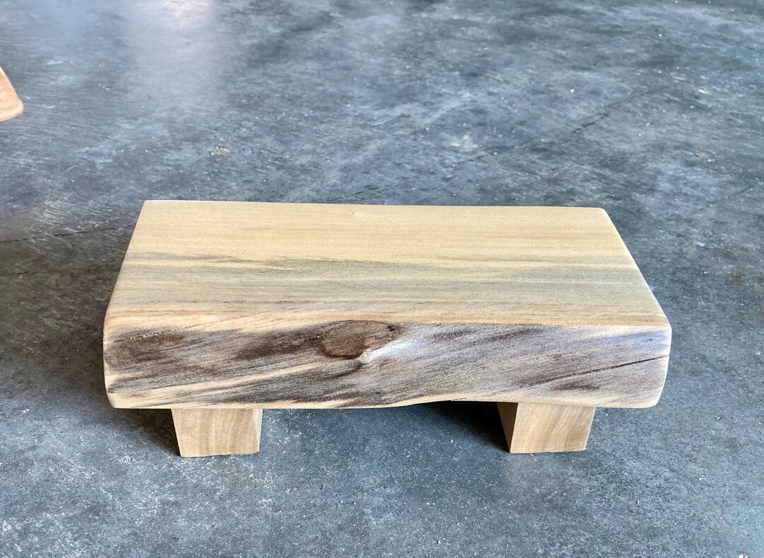 Handmade Live Edge Wood Stand, Solid Wood Mini Stand - Etsy
