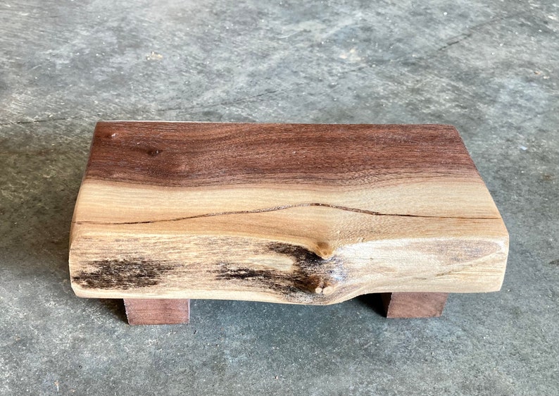 Handmade Live Edge Wood Stand, Solid Wood Mini Stand - Etsy