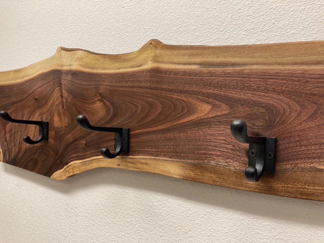 Live Edge Solid Wood Coat Hooks/coat Rack/bathroom Hooks/entryway ...