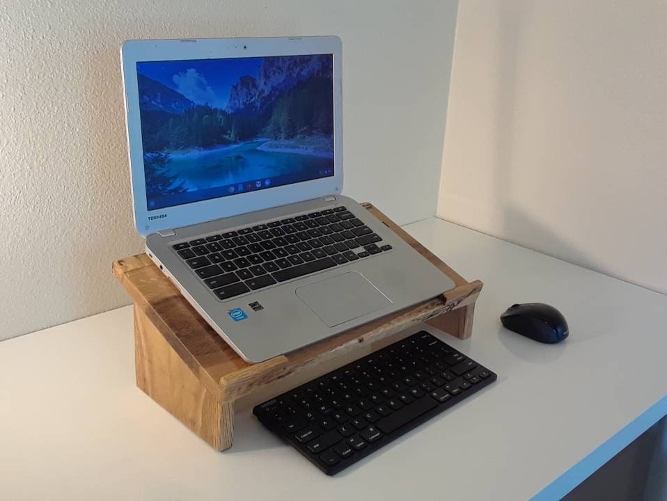 Live Edge Laptop Stand /desk Organizer / Solid Wood Stand | Etsy
