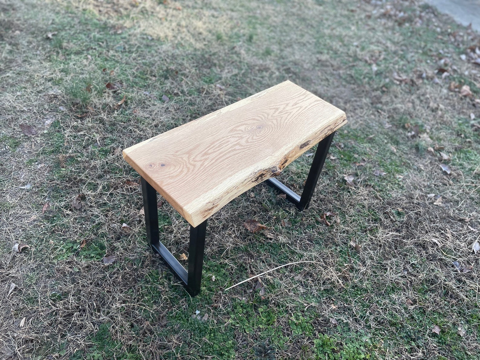 Modern Live Edge Bench / Entry Way Bench / Hand Made Solid Wood Bench ...
