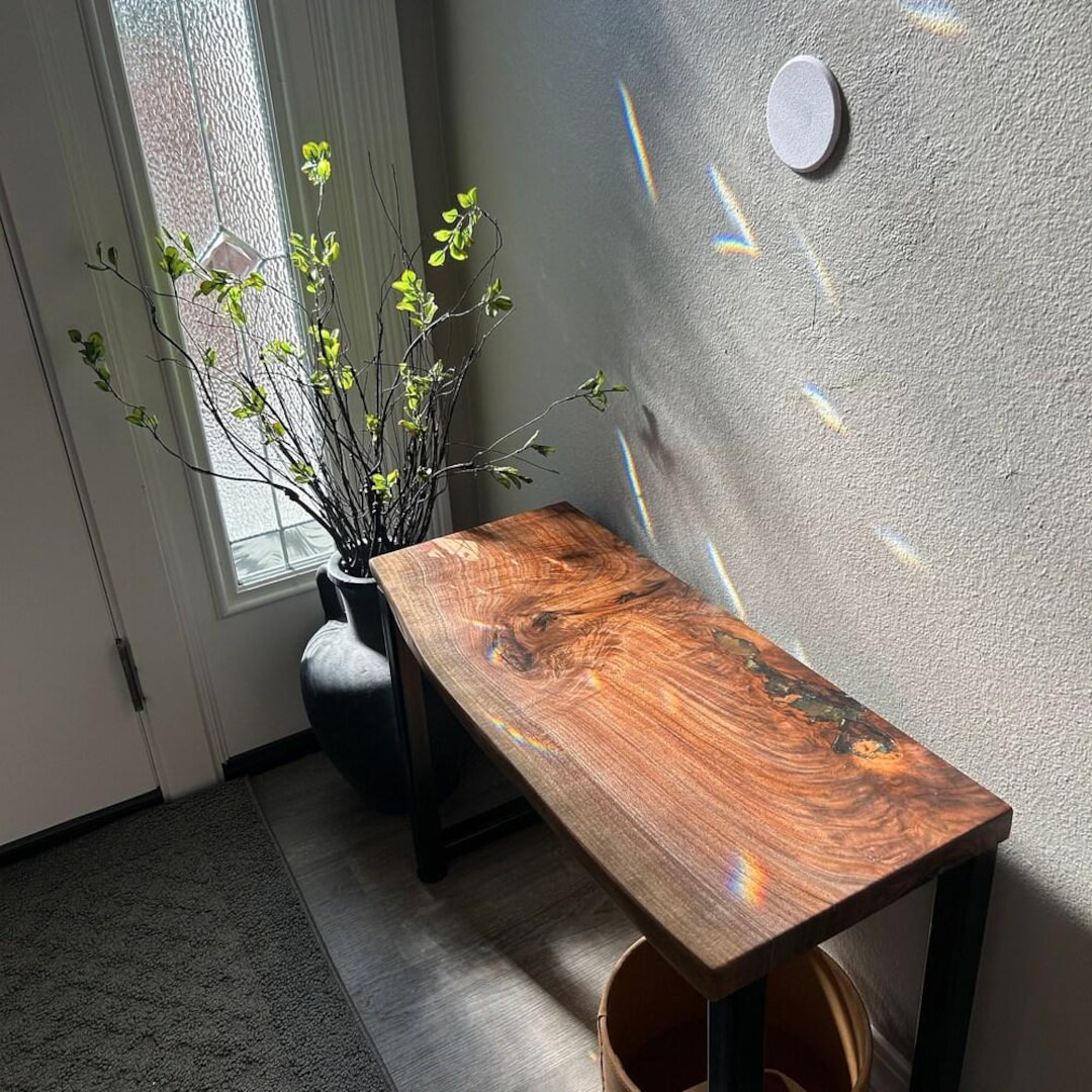 Modern Live Edge Bench / Entry Way Bench / Hand Made Solid Wood Bench ...