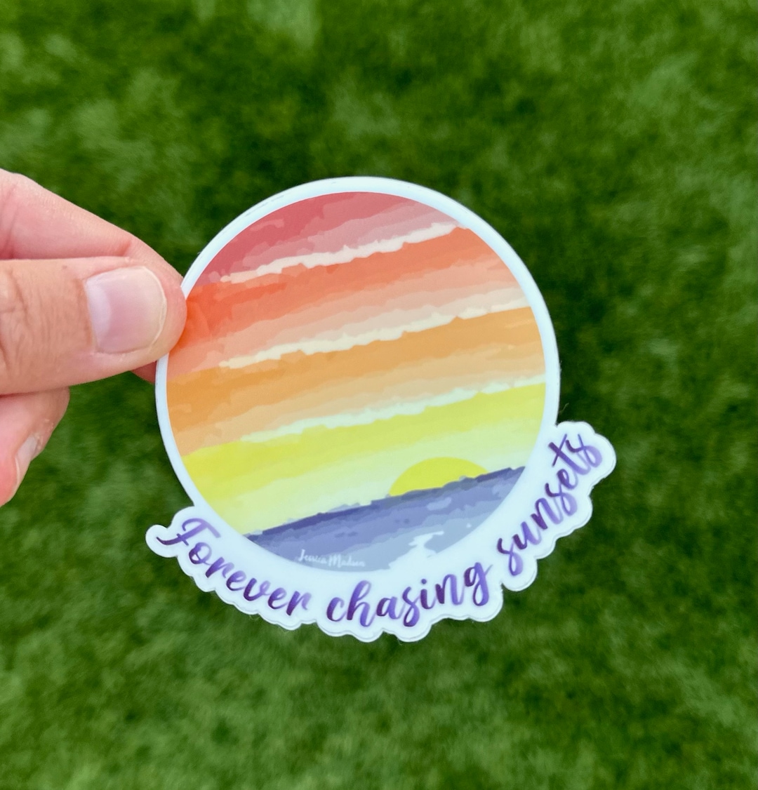 Forever Chasing Sunsets Sticker // Water Bottle Sticker // Laptop ...