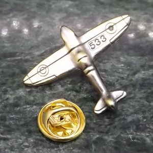 WWII Spitfire Plane Lapel Pin Personalised Gift Antique Bronze Colour ...